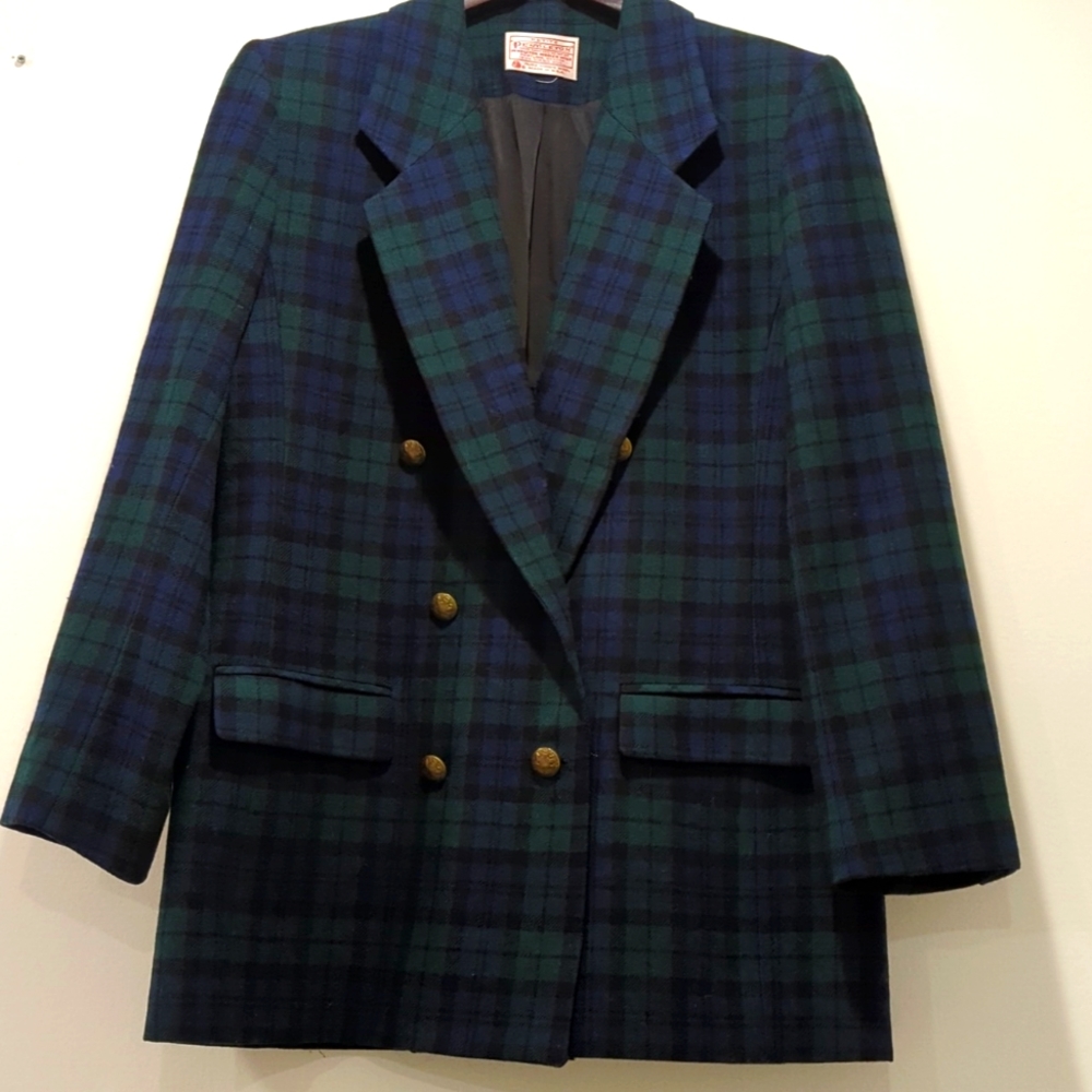 Vintage Pendleton Blazer Black Watch Tartan Sz 10 - Gem